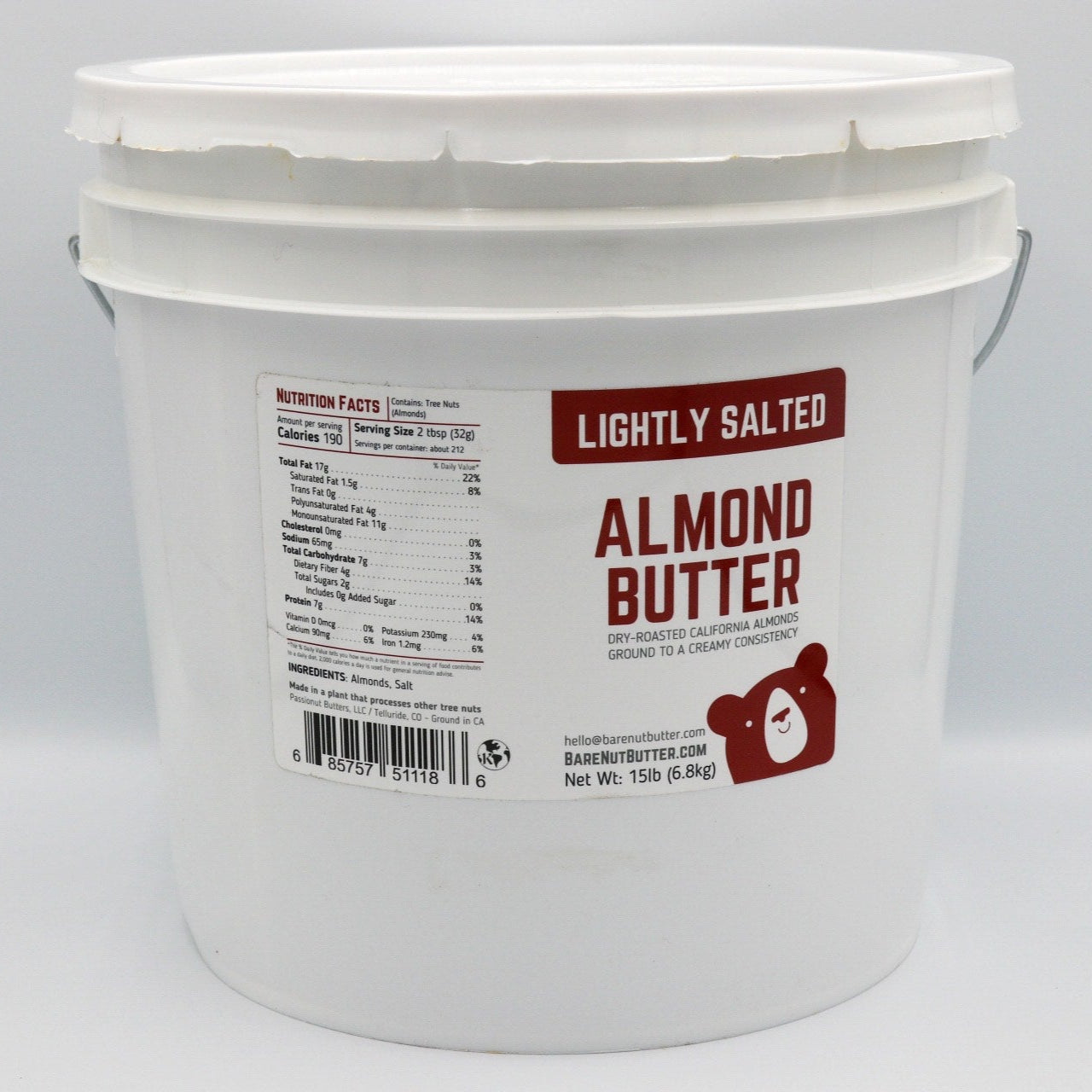 Bulk NATURAL Almond Butter • Starting $6.89/lb • 15 lb Pail – BARE NUT ...